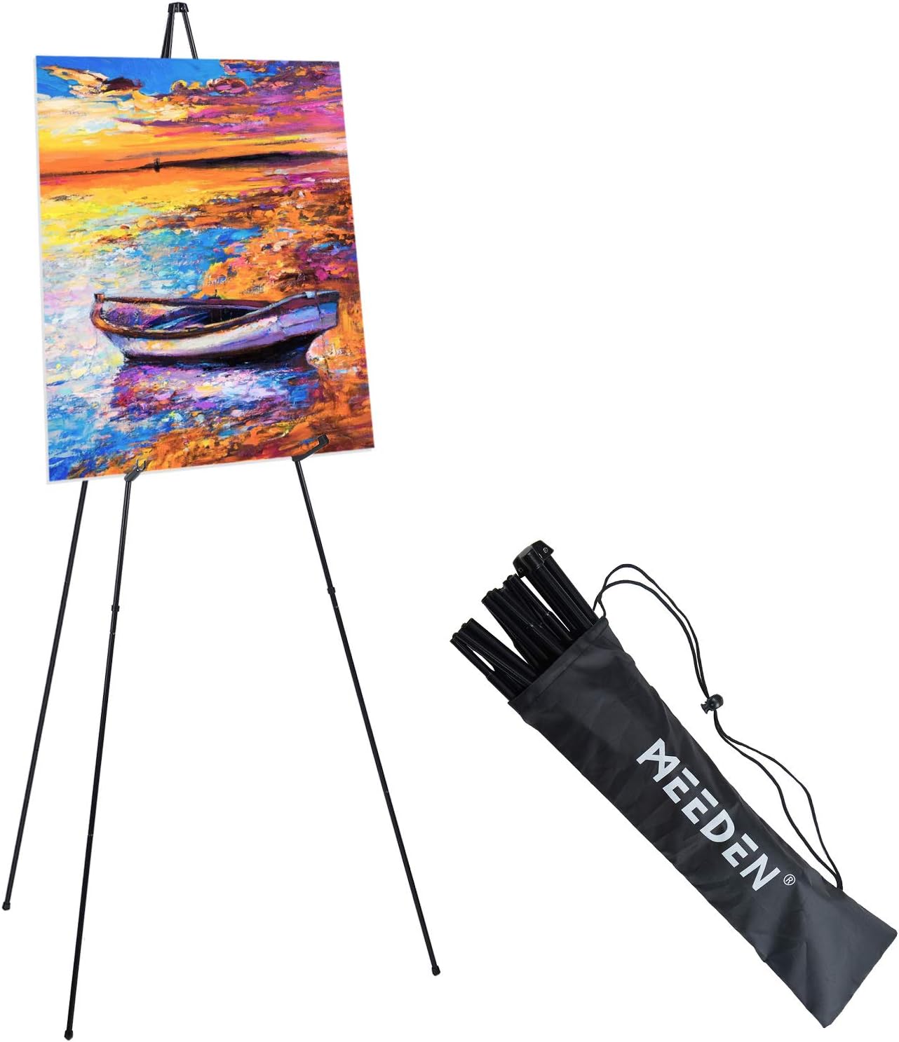 MEEDEN Steel Folding Tripod Display Easel -63” Tall Adjustable Instant ...