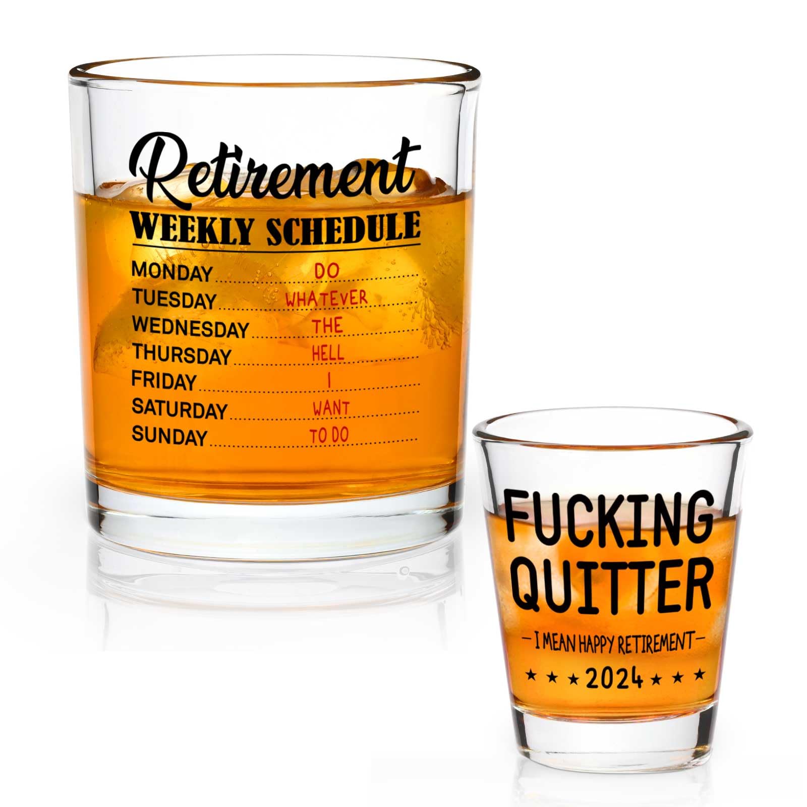Futtumy Retirement Weekly Schedule Whiskey Shot Glass, Retirement Gifts ...