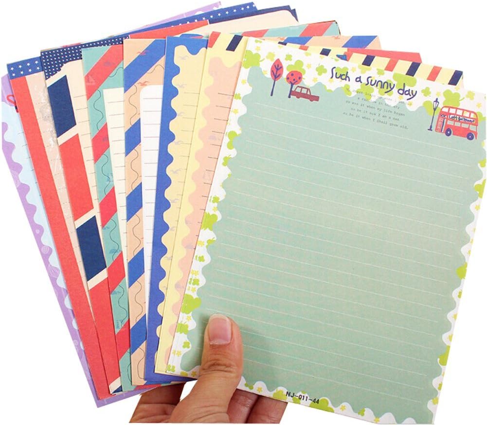 32 Pcs Assorted Color Cute Special Design Writing Paper Letter & 16 Pcs ...