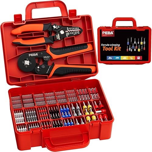 PEBA Ferrule Crimping Tool Kit with 24 Sizes Purple Copper Ferrules ...