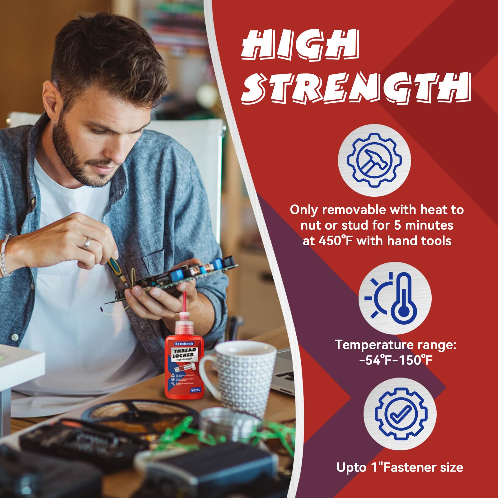 Mua Threadlocker Red, Thread Lock High Strength 50ML, Lock & Seal Metal ...