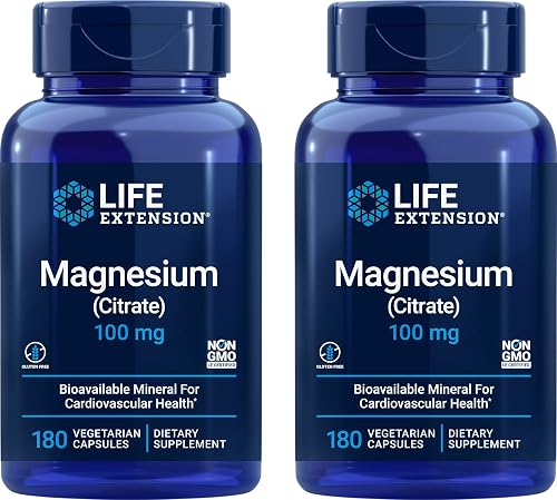 Life Extension Magnesium (Citrate) 100mg, 180 Veg Caps (Pack of 2 ...