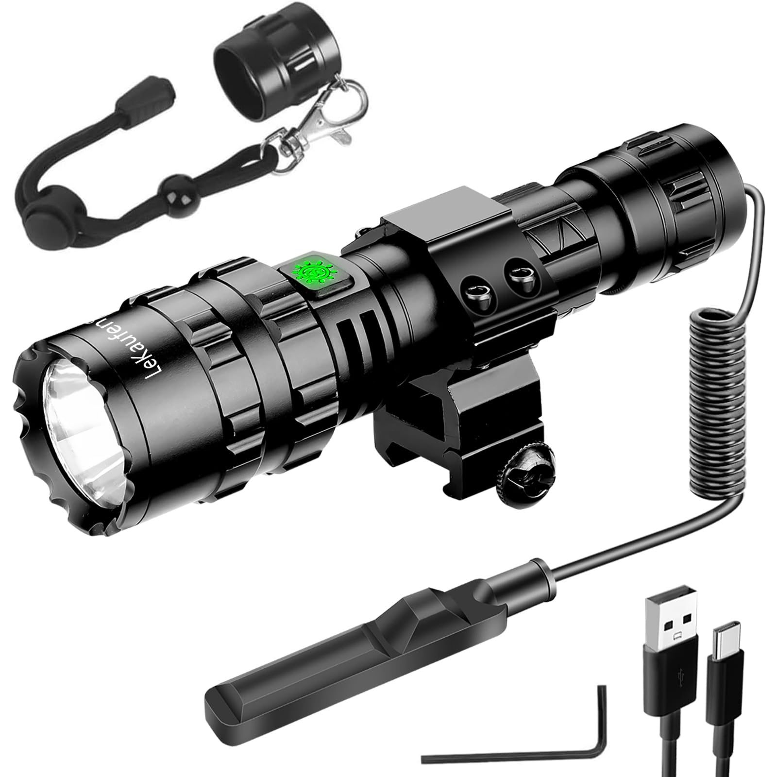 3000 Lumens Picatinny Flashlights, Tactical Flashlight with Picatinny ...