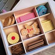 Bigjigs Toys Wooden Biscuit Box & Assorted Wooden Biscuits - Pretend ...