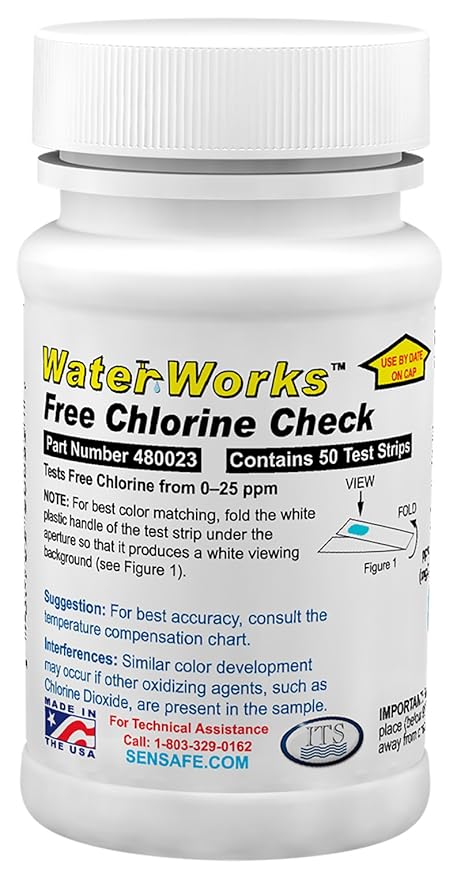 Waterworks Free Chlorine Check (50 Water Test Strips) 480023: Amazon.co ...