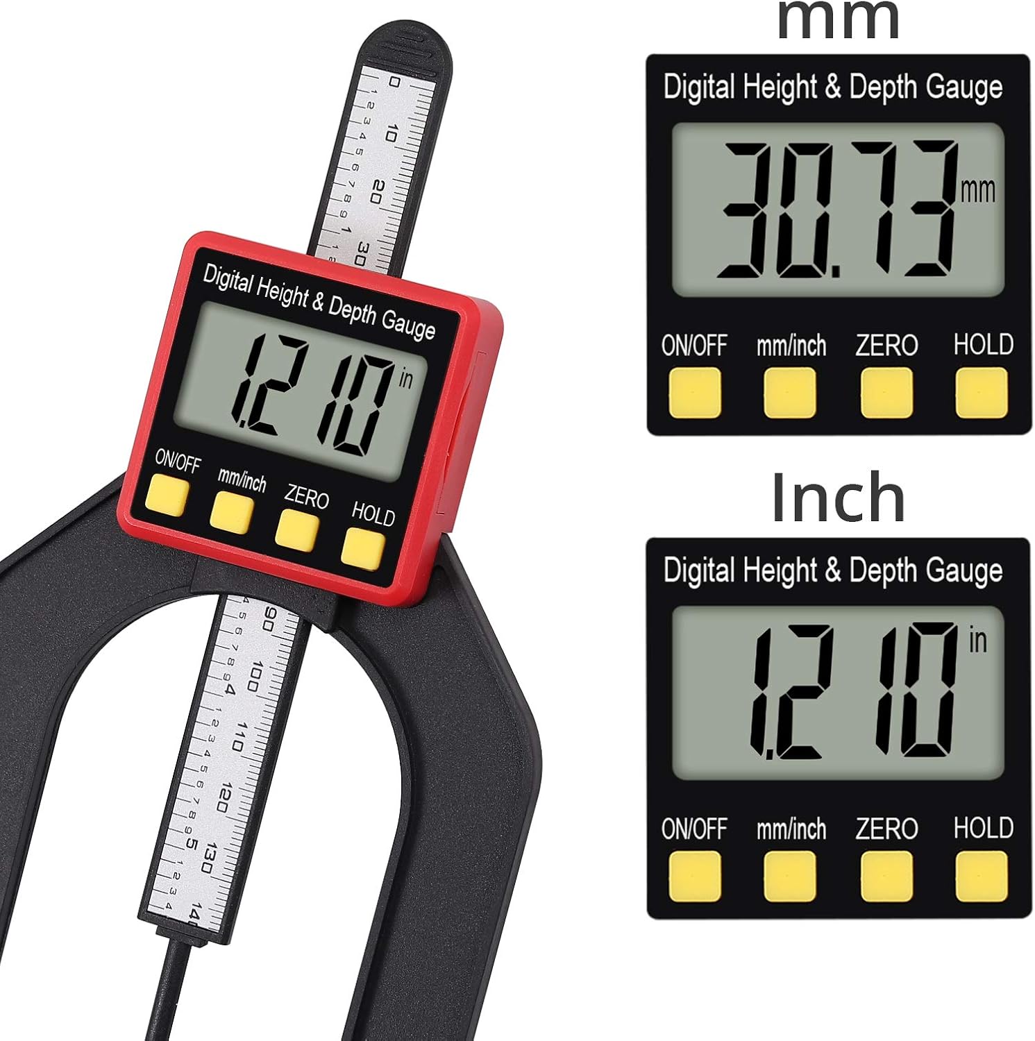 Proster Digital Depth Gauge And 8 Inch Digital Angle Finder Protractor ...