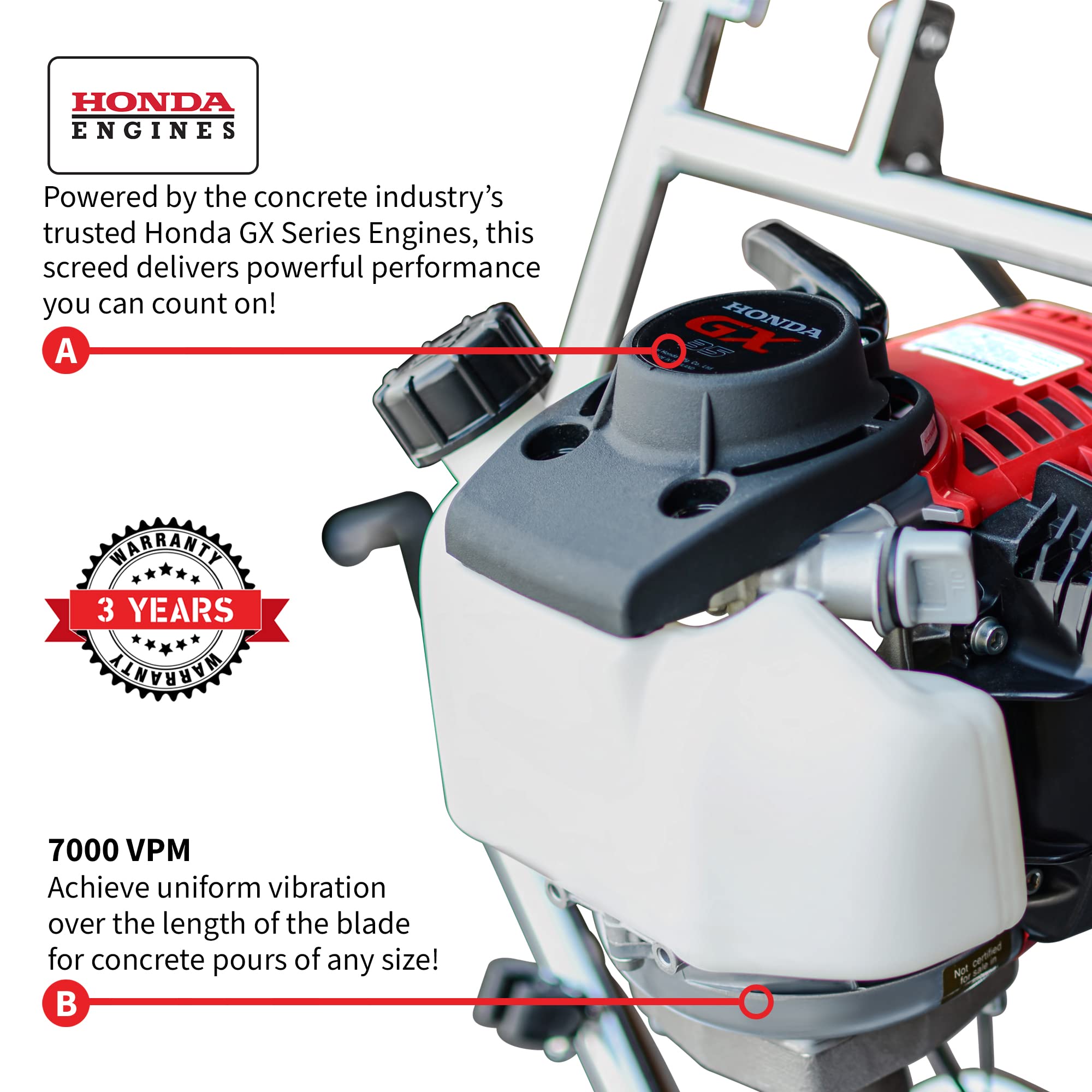 Mua Tomahawk 1.6 HP Honda Gas Vibrating Concrete Power Screed Motor ...