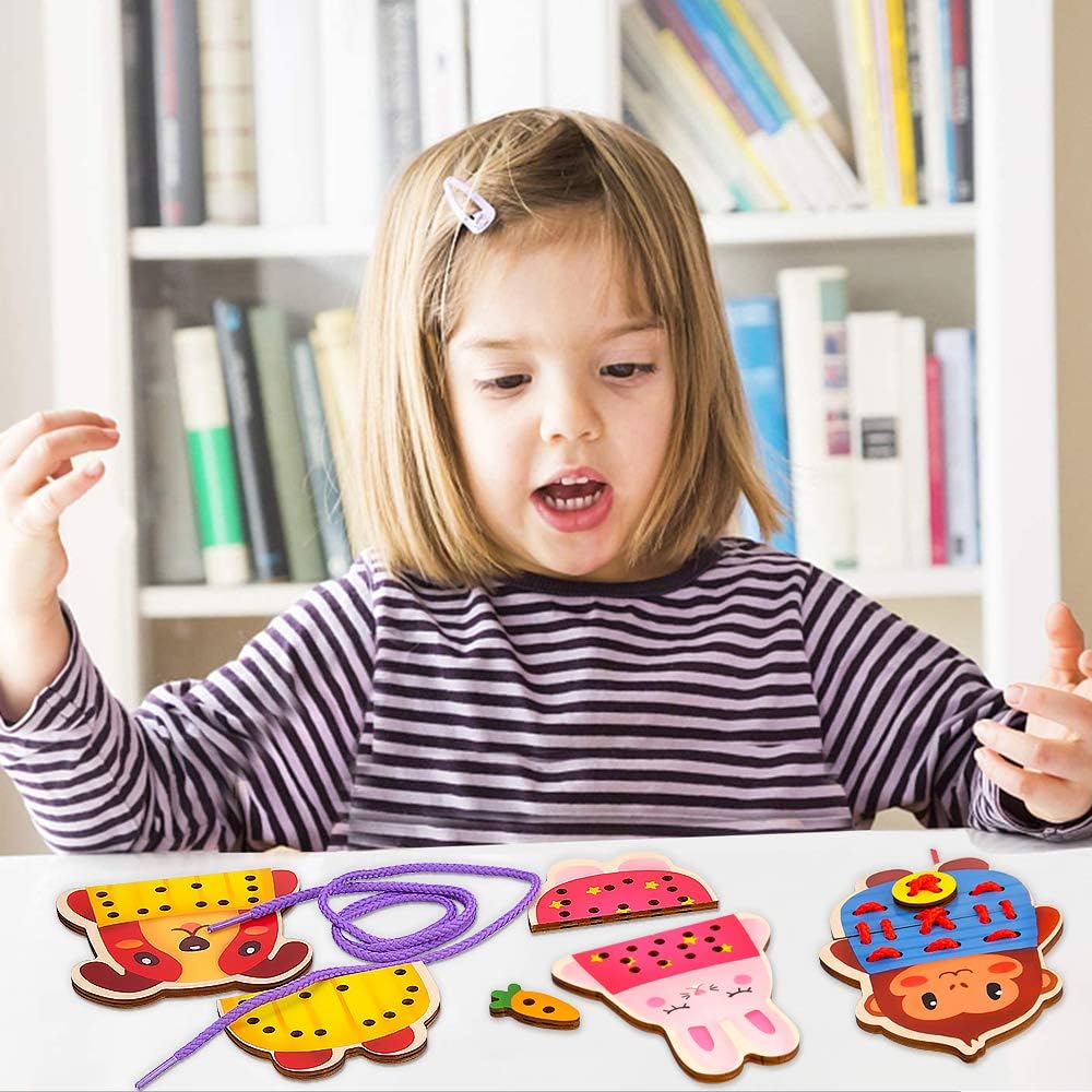 Little Guy Animal Threading and Lacing Cards for 3-7 Year Olds Kids ...