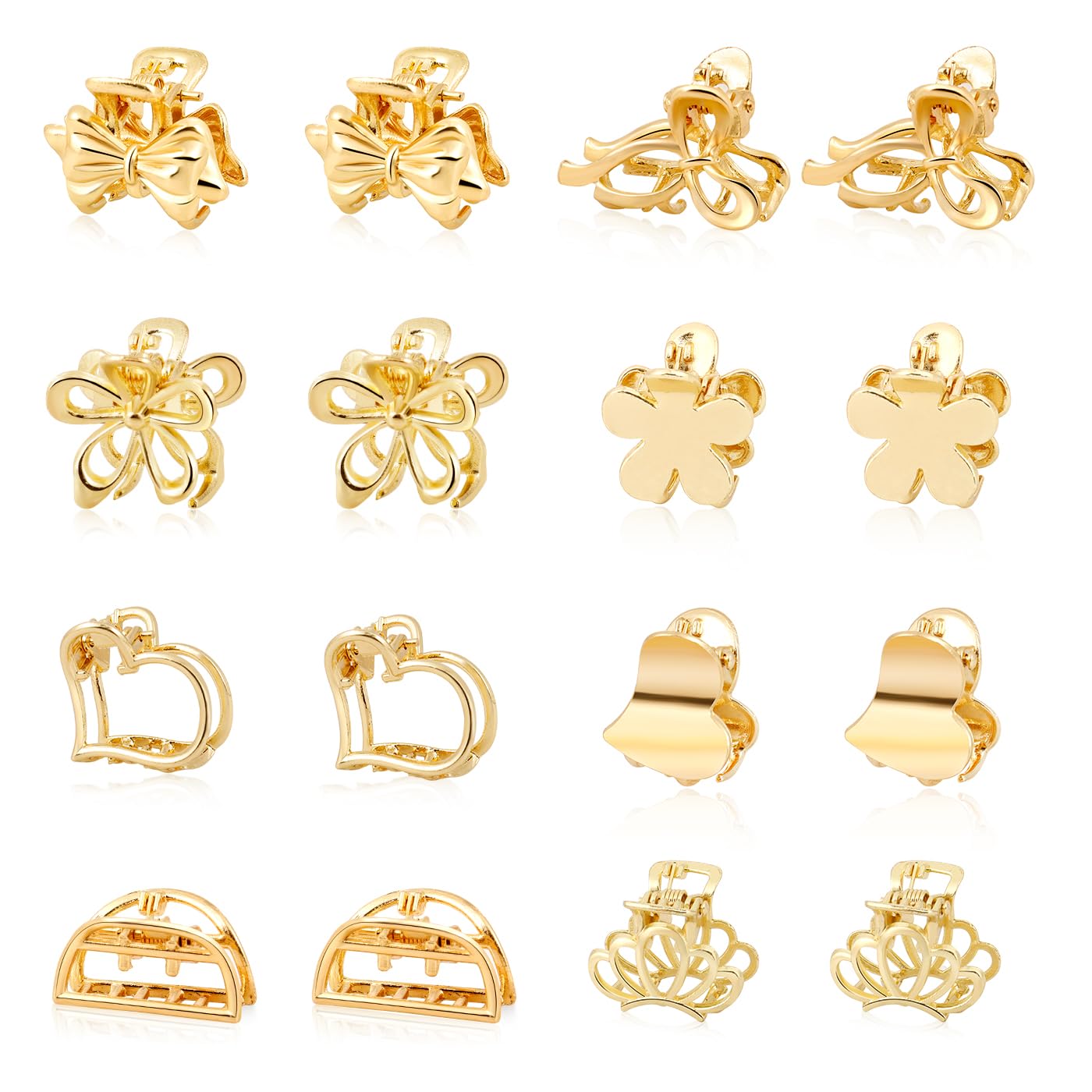CWJCYTNSN 16PCS Small Metal Hair Claw Clips, Gold Mini Hair Clips for ...
