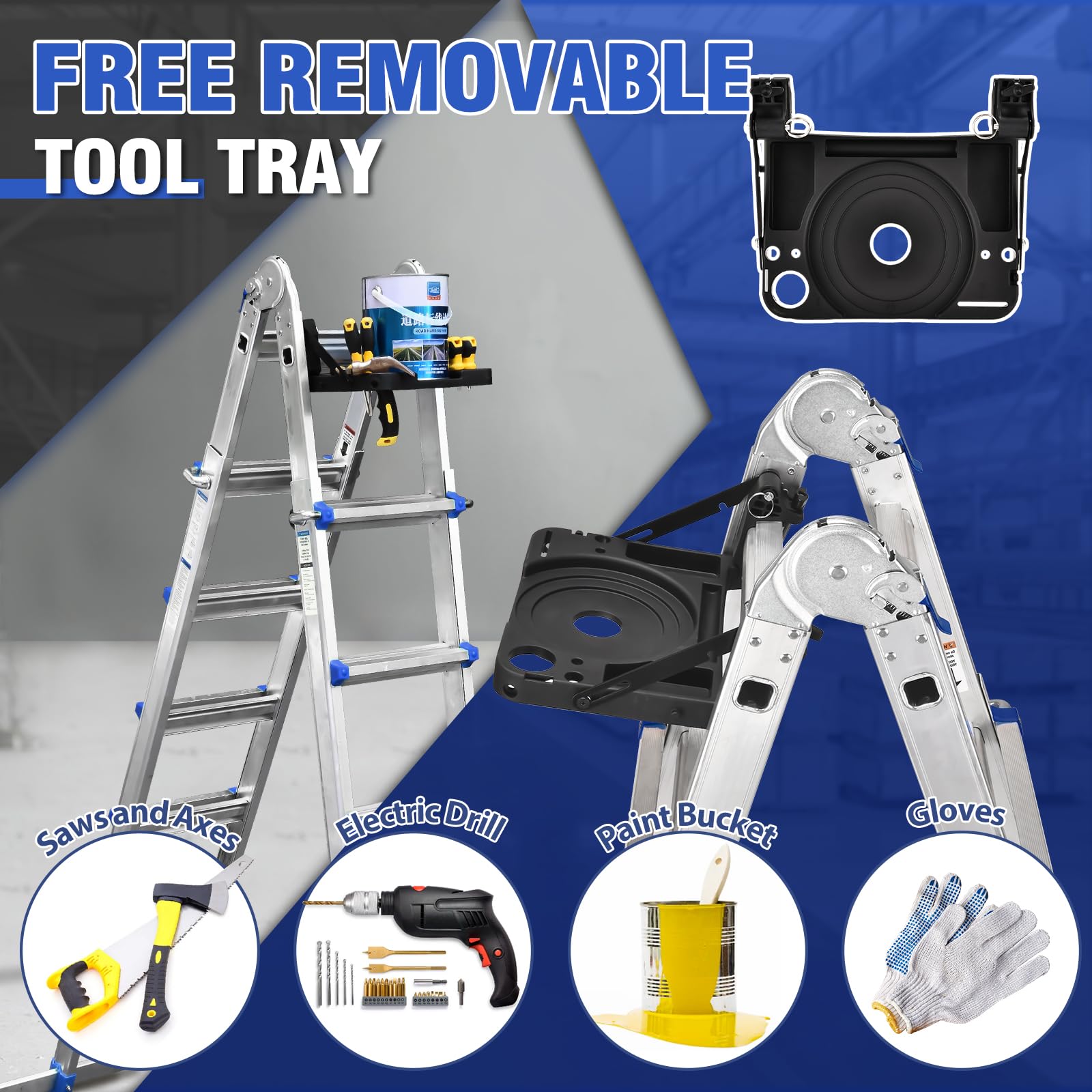 Mua HBTower Ladder, A Frame 4 Step Extension Ladder, 14 Ft Multi ...