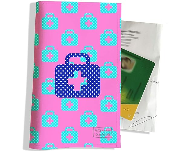 Porte ordonnance et carte vitale Motif Valisettes à pharmacie Réf ...