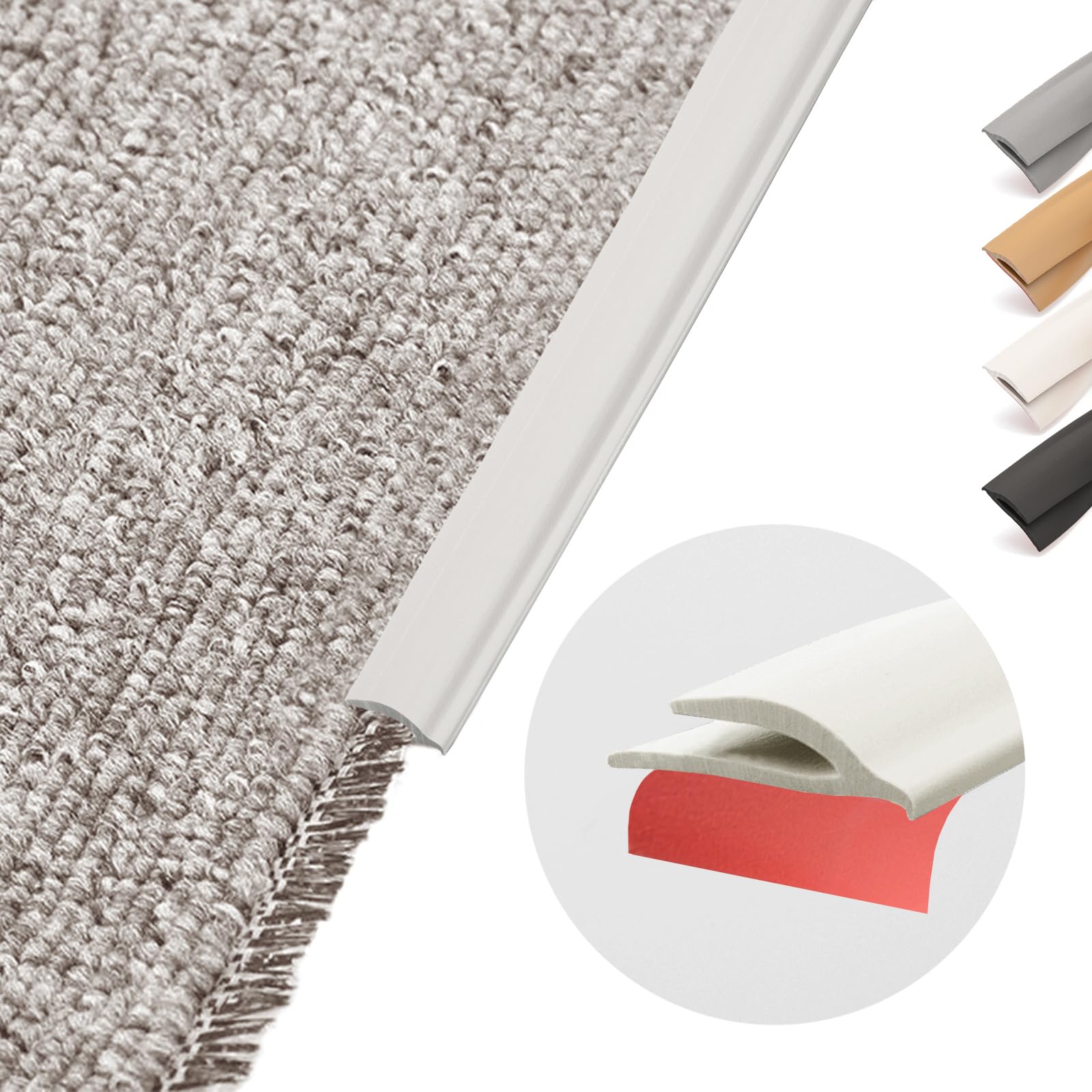 VLKAVIVA Flexible PVC Carpet Edge Trim Strip Self Adhesive, Cuttable ...