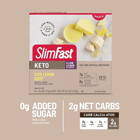 Mua SlimFast Keto Fat Bomb Snack Cup, Iced Lemon Drop, Keto Snacks for ...
