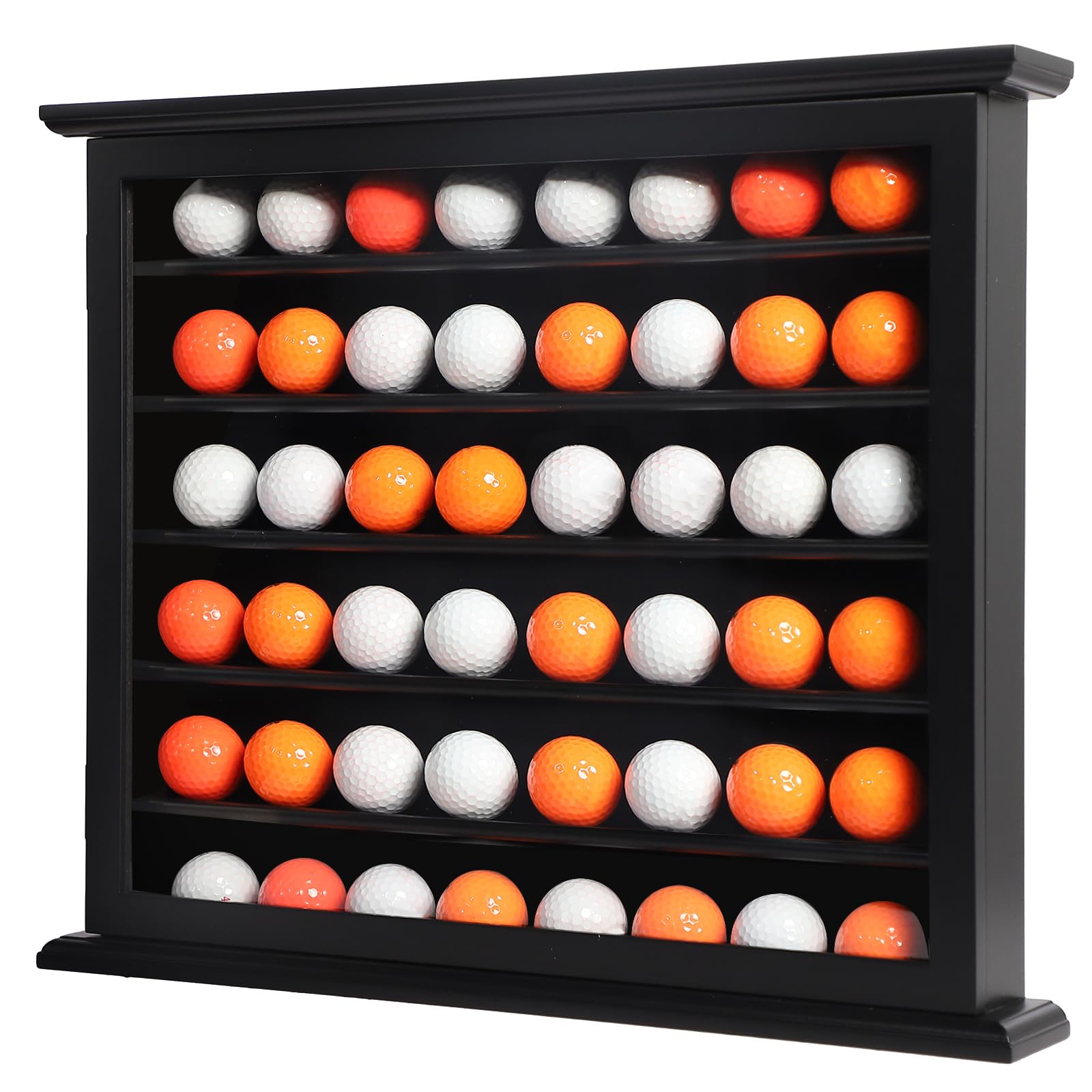 KCRasan Golf Ball Display Case Real Glass Door - Golf Ball Holder Gift ...