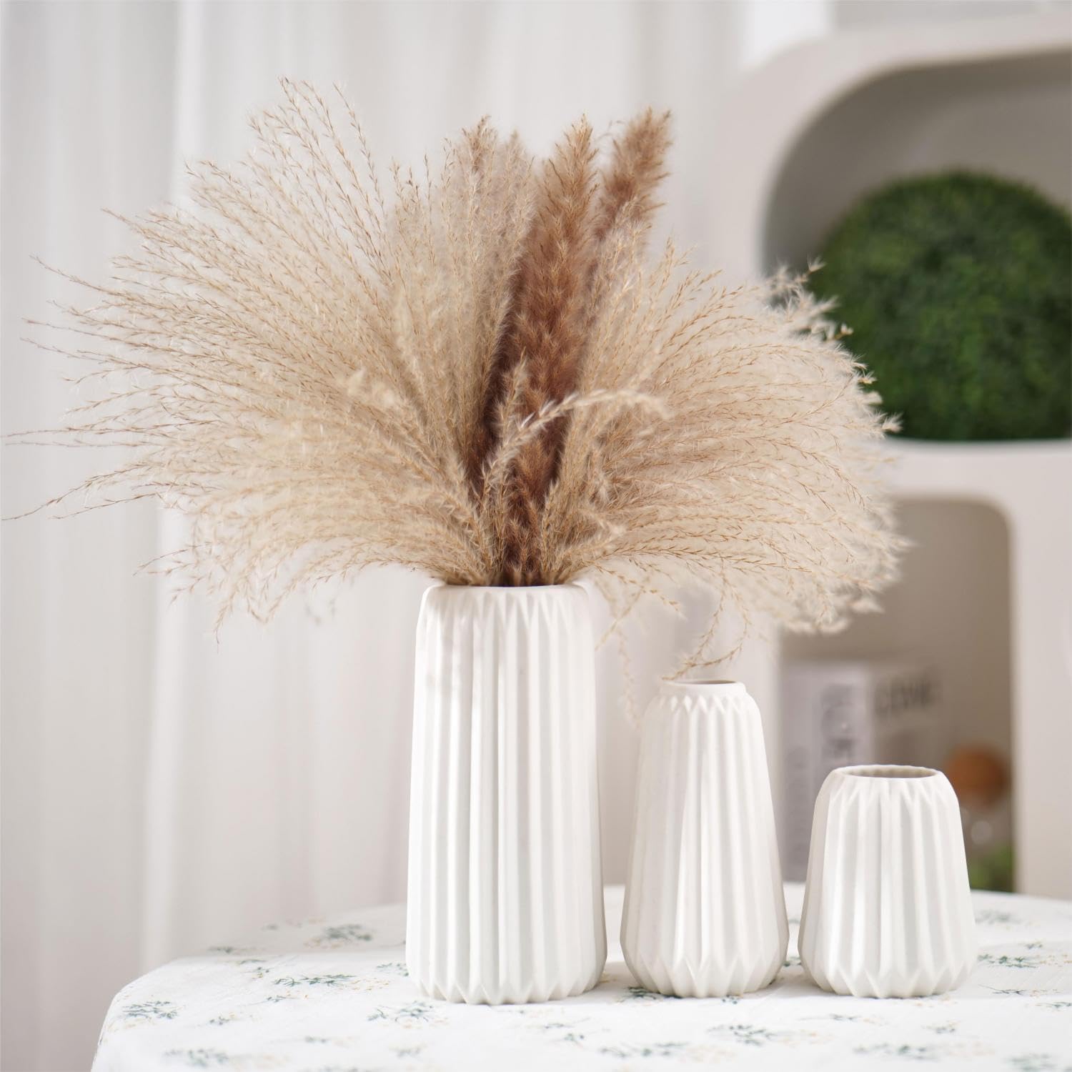 3PC Ceramic Flower Vase, White Modern Minimalist Vases for Home ...