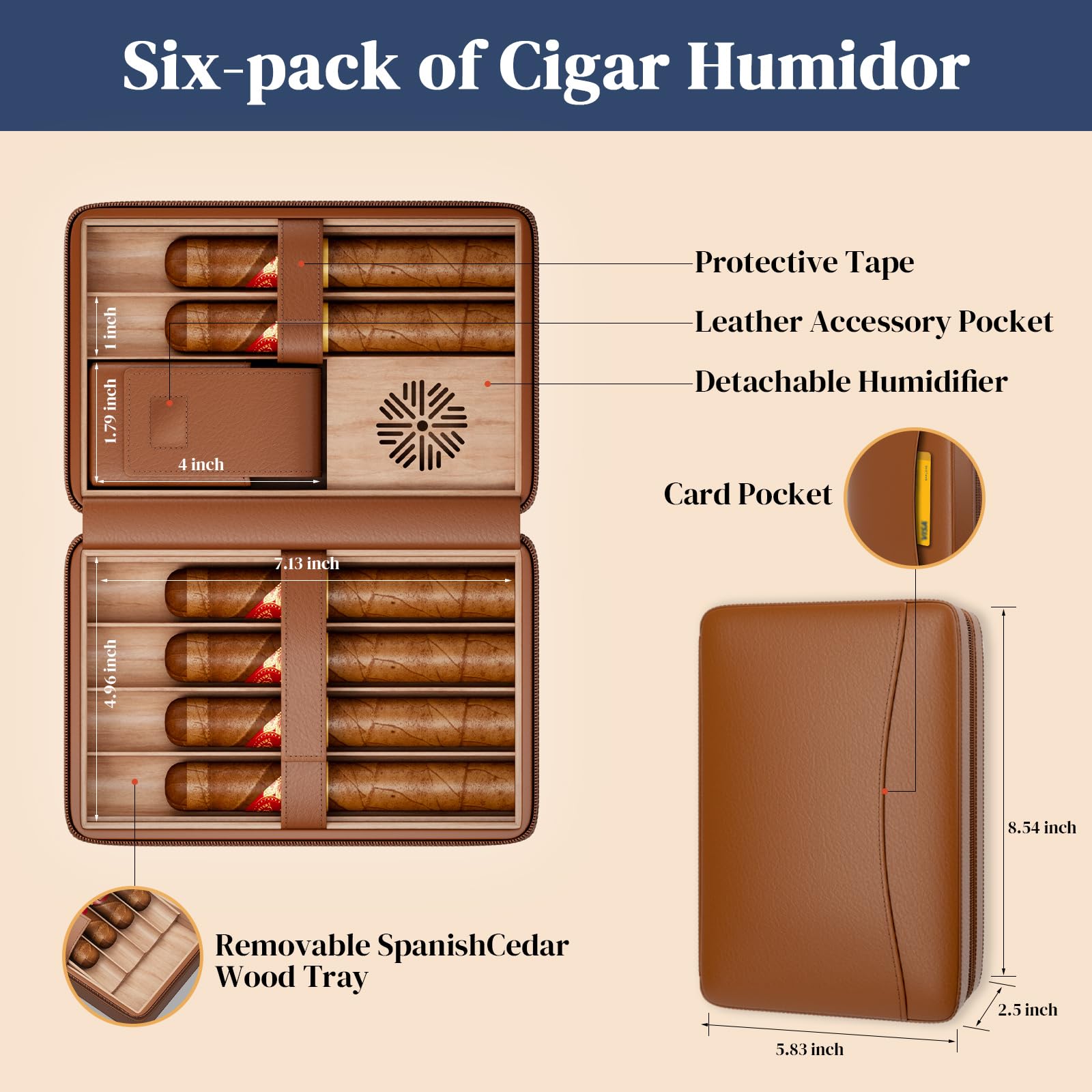 Mua Puffaland Cigar Humidor, Humidor Box Cigar Case with Cigar Lighter ...