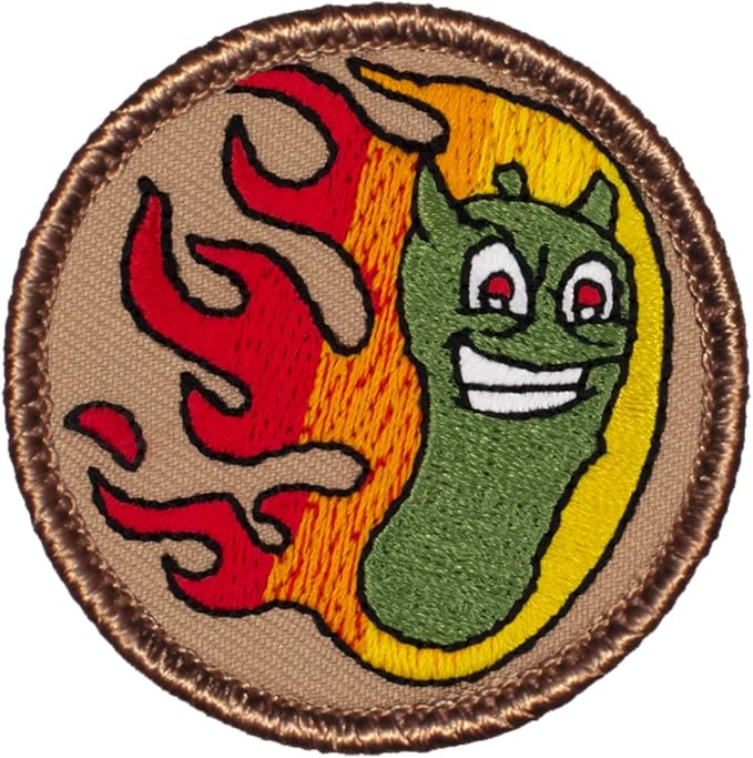 Amazon.com: Flaming Pickle Patrol Patch - 2" Diameter Round Embroidered ...