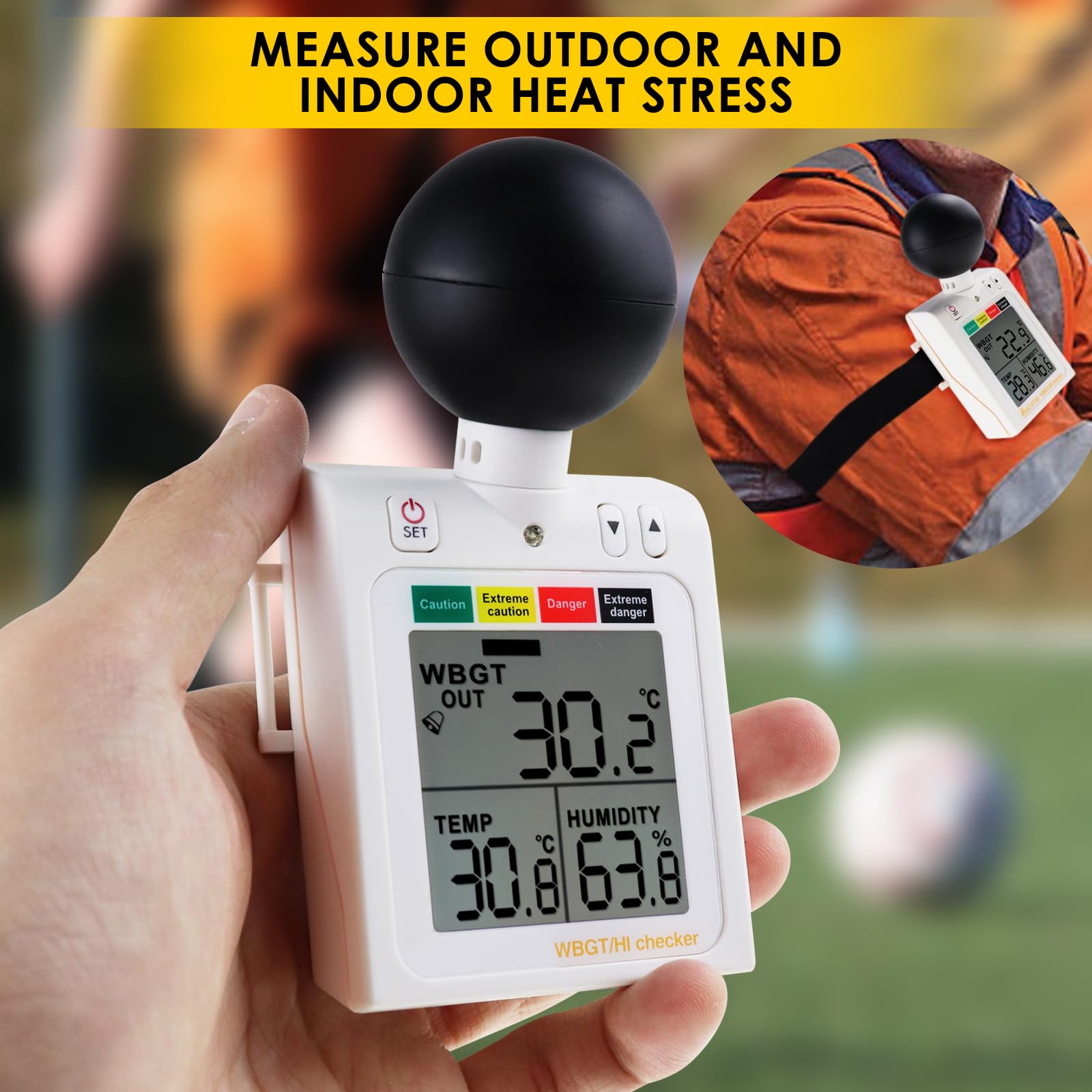 Mua Wearable 2-in-1 WBGT + HI Heat Index Checker Wet Bulb Globe ...