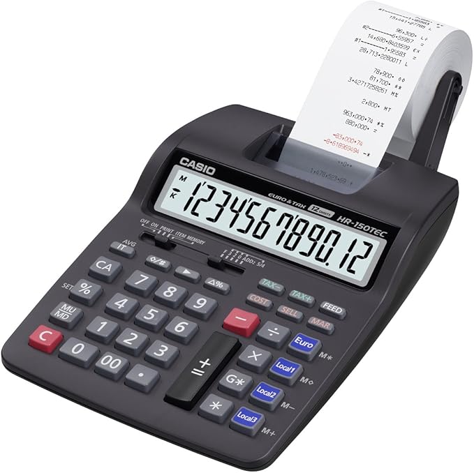 Amazon.com : CASIO Printing Calculator HR-150TEC-W : Electronics