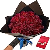 Amazon.com: (Self-assembly) Eternal Blue Ribbon Rose Bouquet Artificial Rose Flowers Bouquet ...
