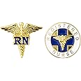 Amazon.com: Registered Nurse "RN" Lapel Pin Set: Clothing, Shoes & Jewelry