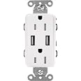 Amazon.com: Lutron Claro 15 Amp USB Duplex Outlet | CAR-15-UBTR-WH | White