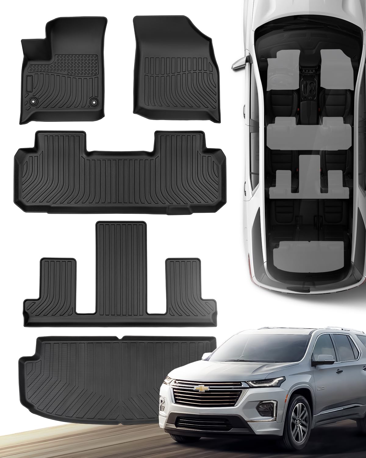 CreekT for Chevy Traverse Floor Mats 2025 2024 2023 2022 2021 2020 2019 ...