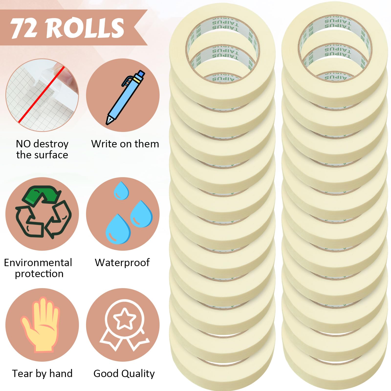 Masking Tape Bulk General Purpose Masking Tape 55 Yards Painting Tape ...