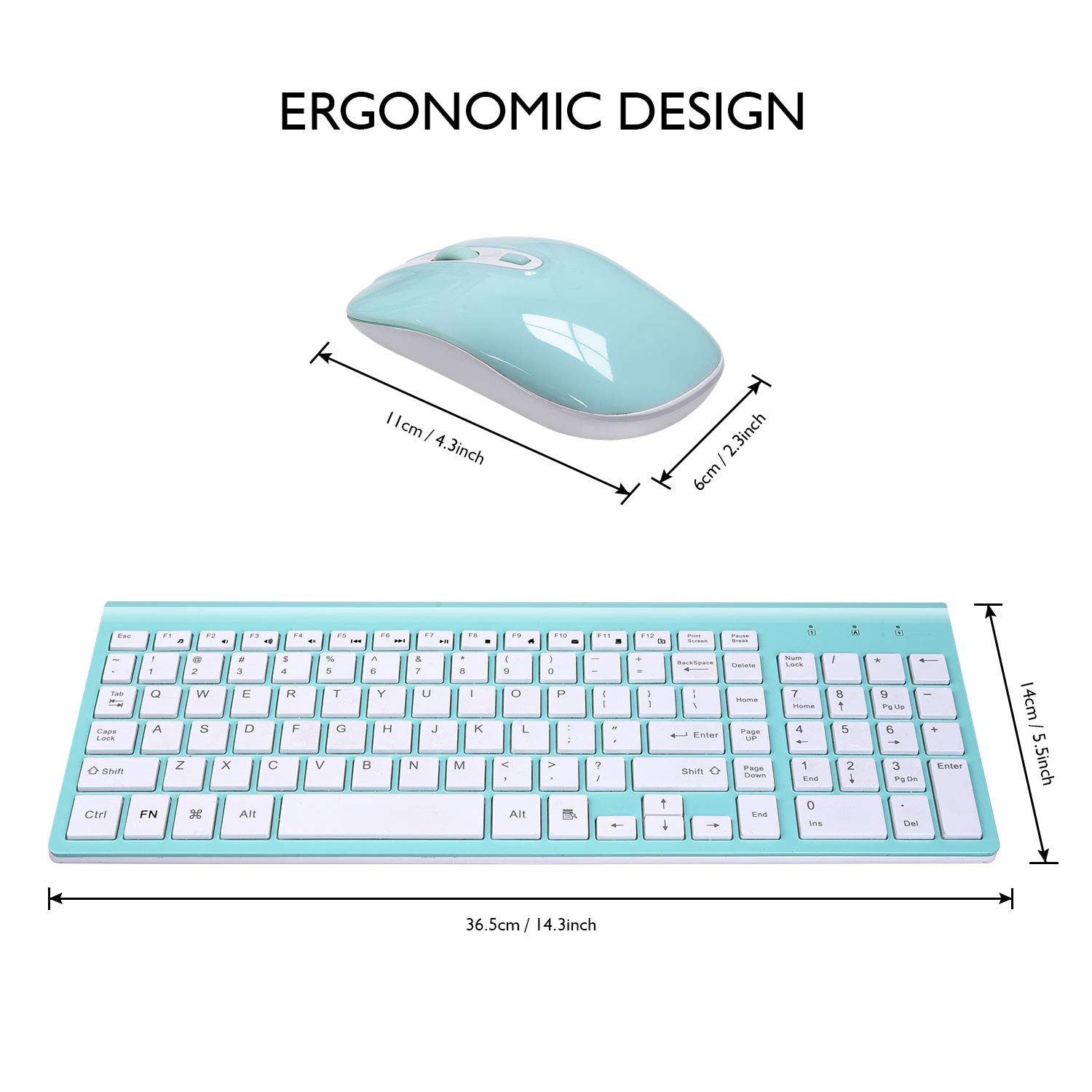 Mua Wireless Keyboard Mouse Combo Cimetech Compact Full Size Wireless Keyboard And Mouse Set 2