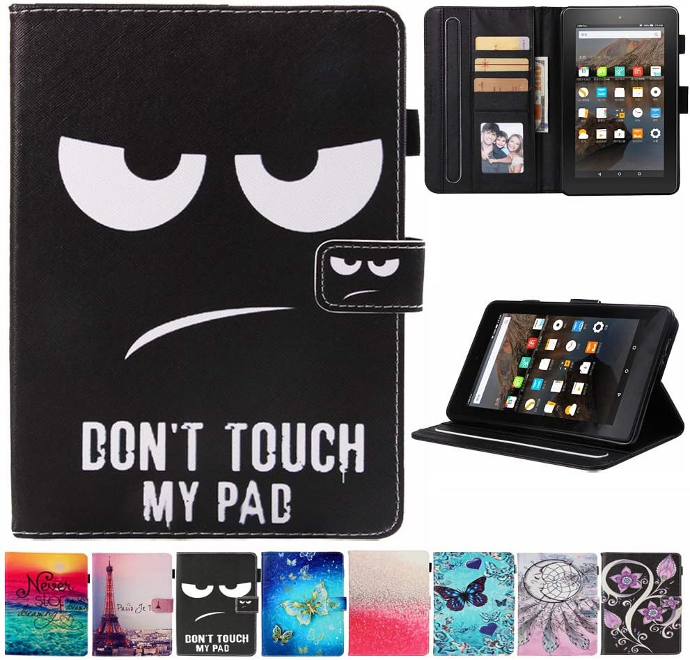 Amazon.com: Kindle fire 7 Case - JZCreater Folio PU Leather Case Cover ...