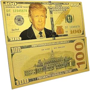 Amazon.com: Donald Trump $100 Bill - Authentic 24kt Gold Plated ...