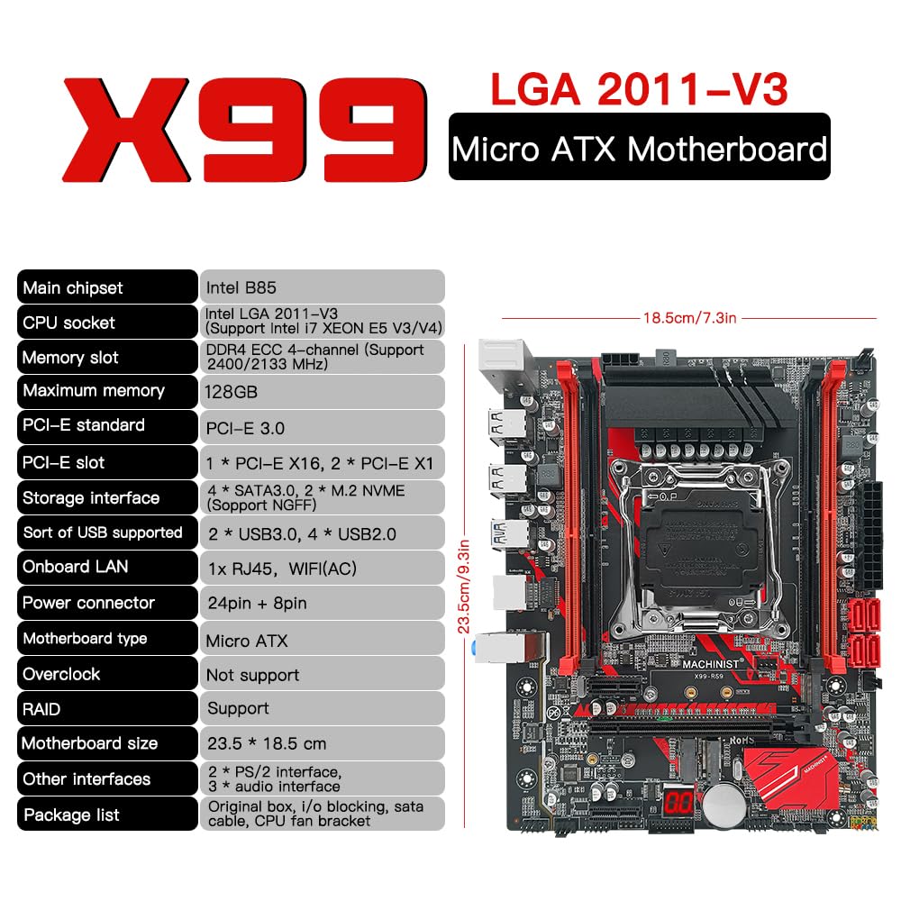 Mua MACHINIST X99 LGA 2011-V3 Motherboard, Micro ATX Motherboard (PCIe ...