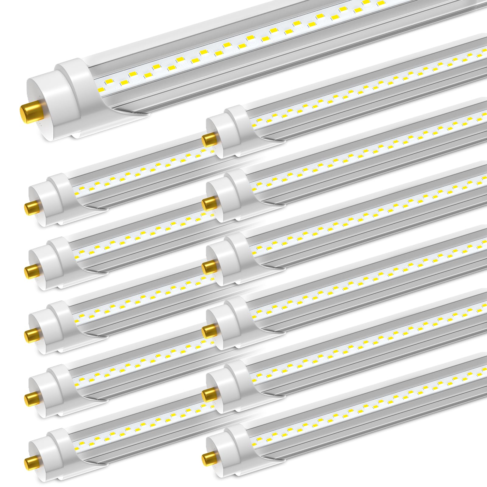 ONLYLUX 8Ft Led Bulbs, 48W 6500lm 5000K(12 Pack), 8 Foot Led Bulbs, T8 ...