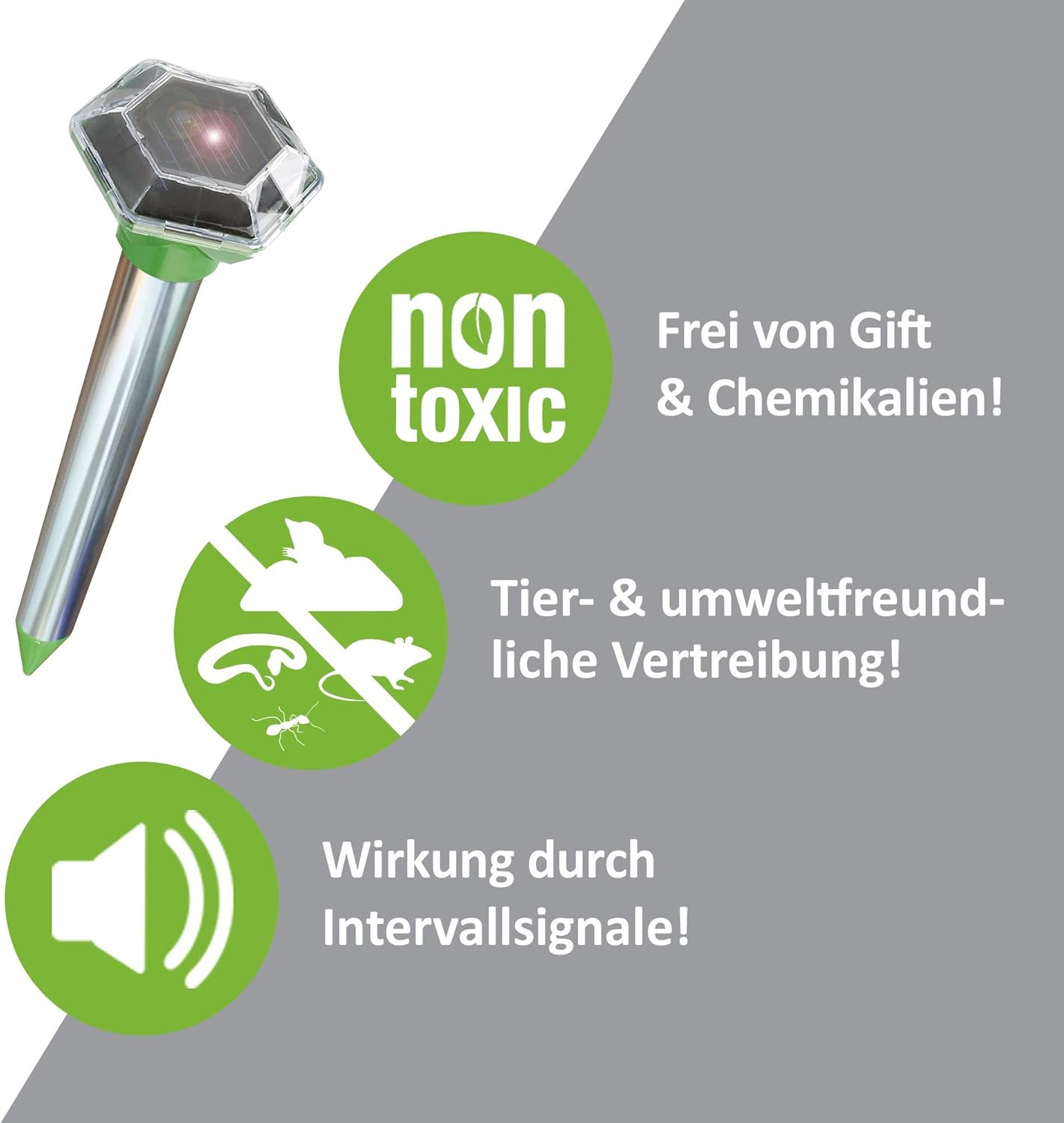 ISOTRONIC® Solar Mole Scarer, Effective Vibrasonic Deterrent against ...