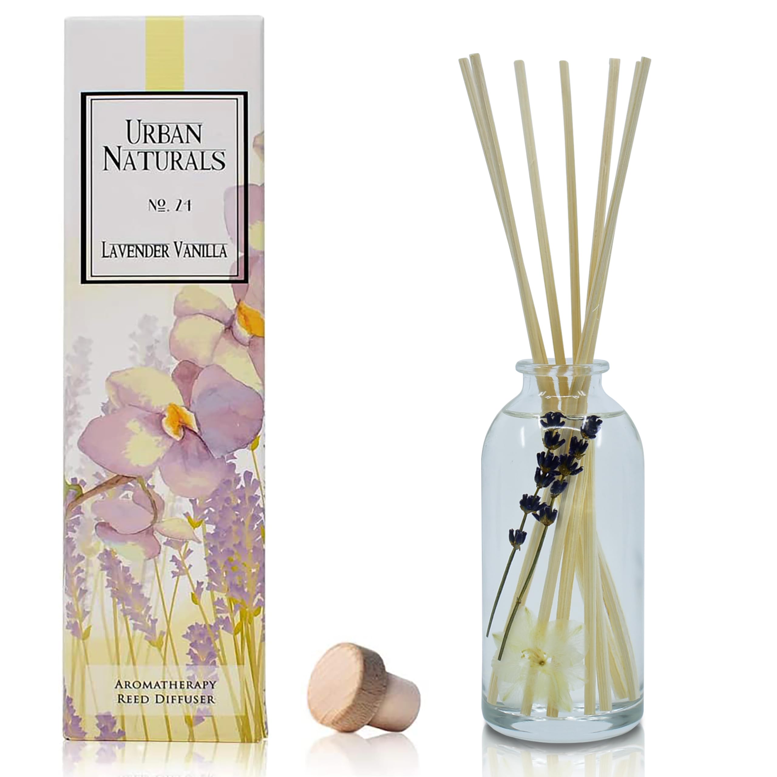 Mua Urban Naturals Lavender Vanilla Reed Diffuser Set | Room Scent Infuser with Real Lavender ...