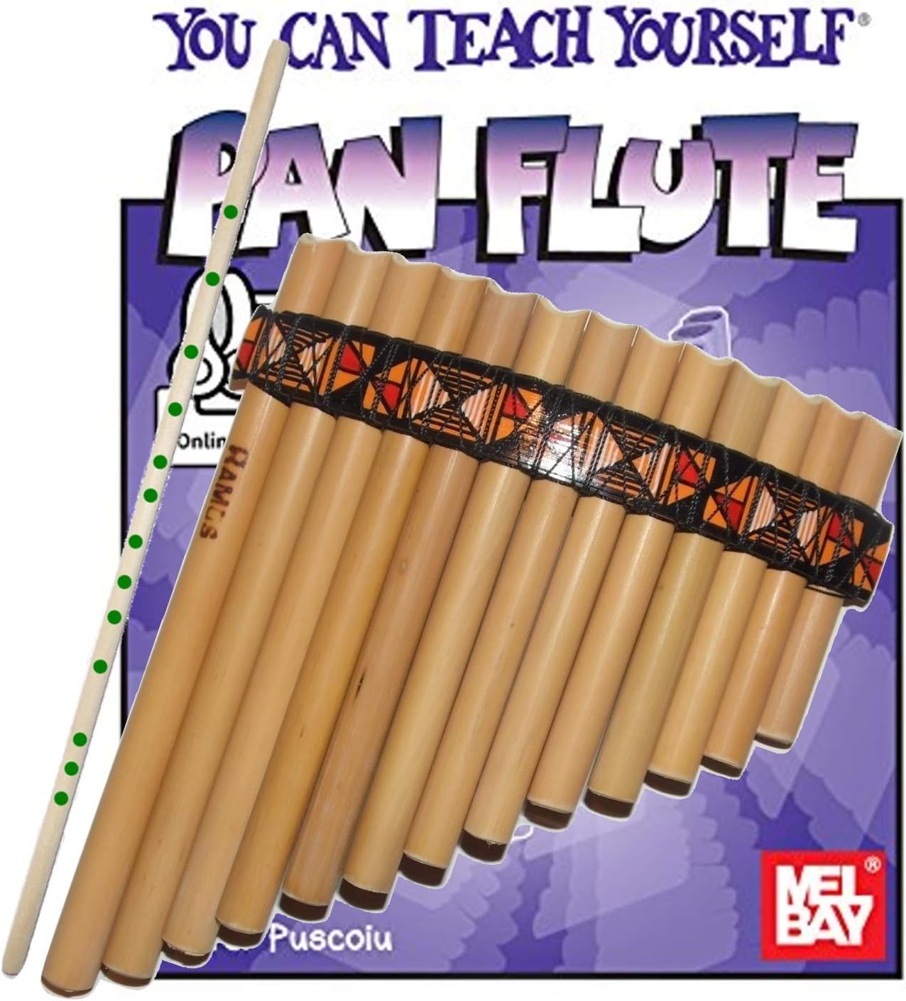 Beginners Bamboo Pan Flute + Case + Guide Book & Online Audio/Video ...