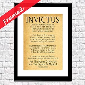 Amazon.com: Wallbuddy Invictus Poem Framed Art Print by William Ernest ...