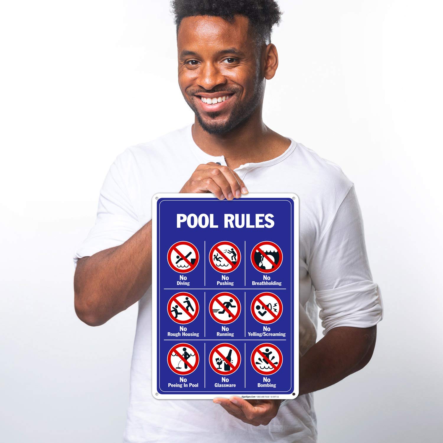 Pool Rules, No Diving No Pushing No Running No Peeing In Pool 10x14 ...