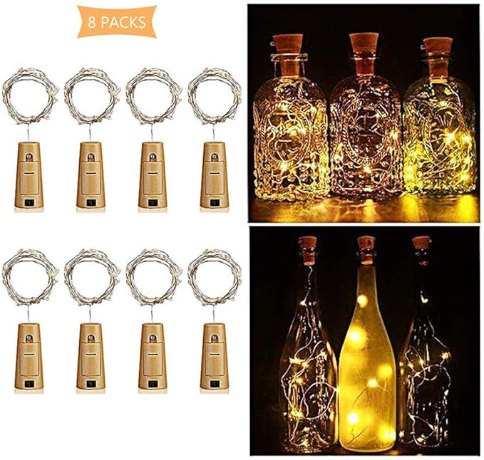 Flaschenlicht, Led Flaschenlicht,Wein Flaschen Lichter, 8 Stück 20 LED ...