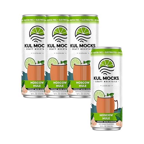 KUL MOCKS Moscow Mule – Premium Non-Alcoholic Mocktail 4-Pack – Zero ...
