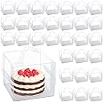 Amazon.com: 32 Pcs Clear Cake Box Transparent Bakery Boxes Plastic Cake ...