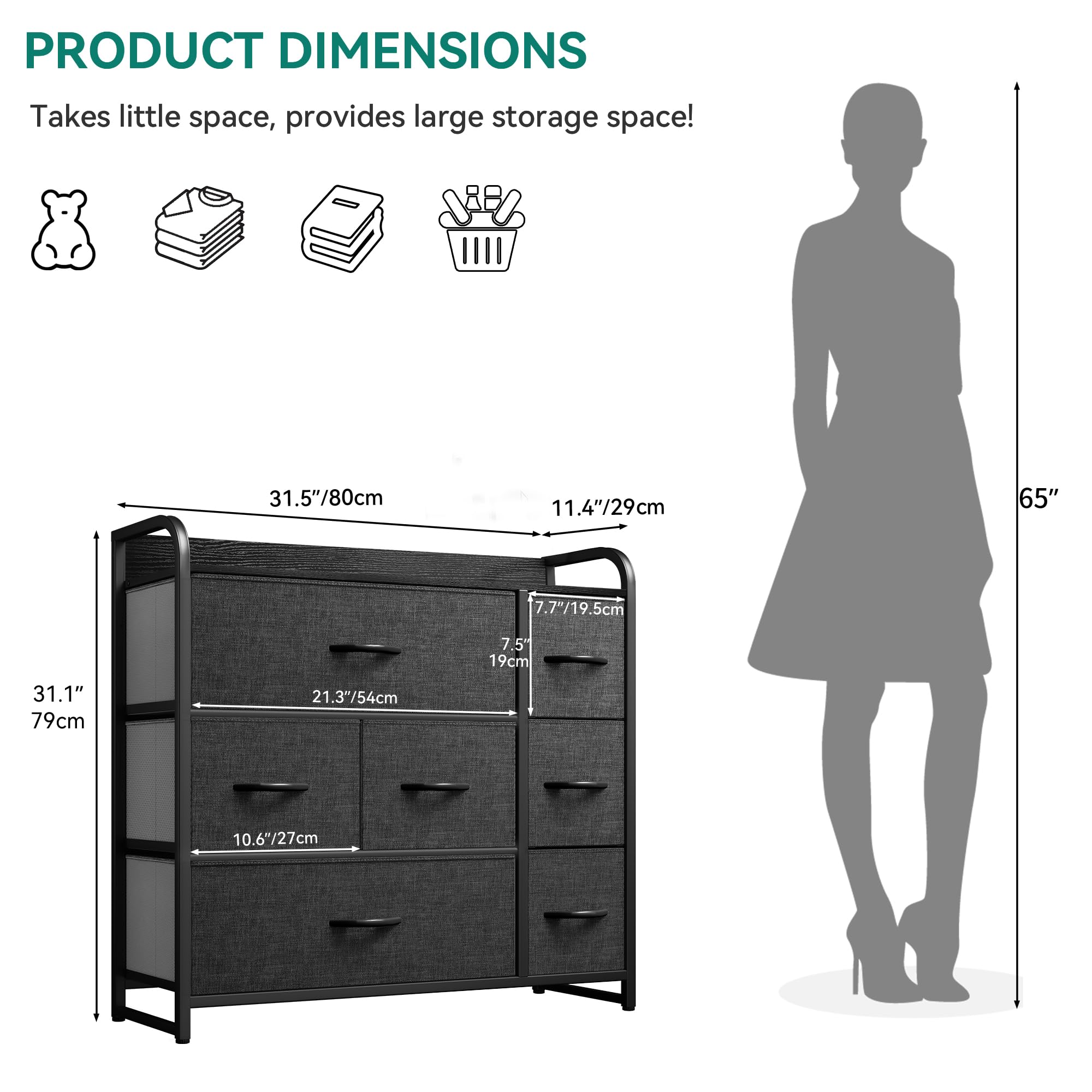Mua Dresser with 7 Drawers Storage Tower, Organizer Unit for Bedroom ...