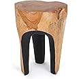 Amazon.com: Rutledge & King Java Teak Root Stool - Wooden Stool - Teak Boho Side Table - Teak ...