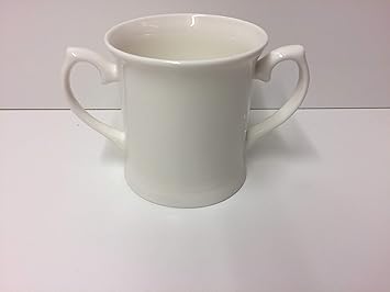 White Bone China Two Handled Mug: Amazon.co.uk: Kitchen & Home
