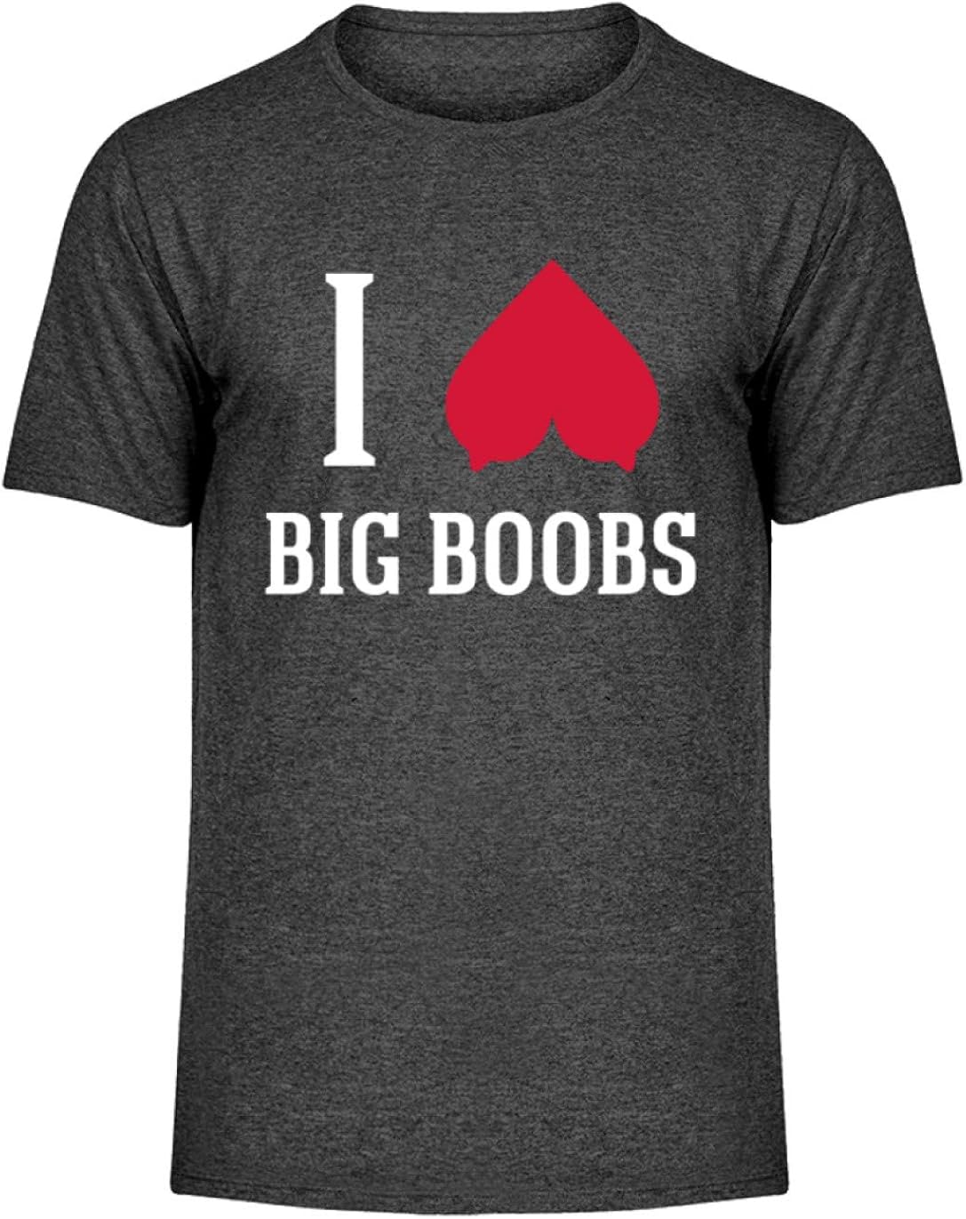 I Love Big Boobs Ich Liebe Große Tittenbrüstebusen Herren Melange Shirt Amazonde Bekleidung