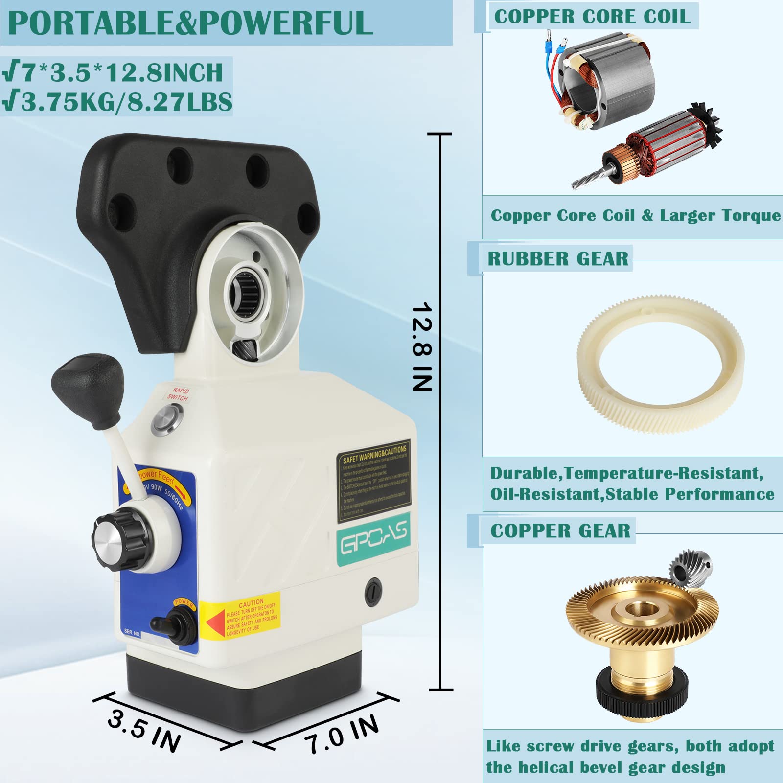 Mua GPOAS Power Feed X-Axis for Milling Machine 450 in-lb Torque, 0 ...