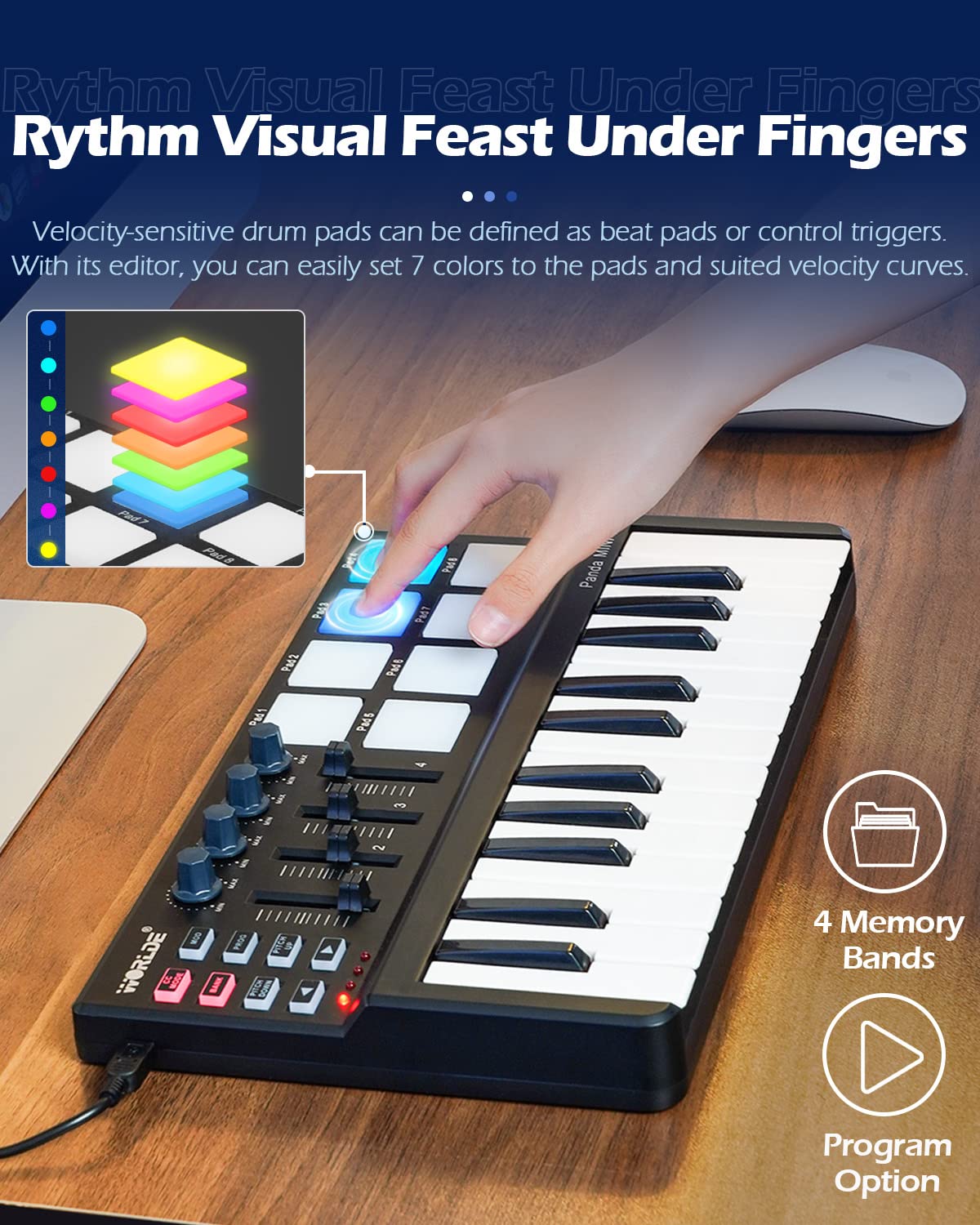 Mua Vangoa MIDI Keyboard Controller 25 Keys, Worlde Panda MINI USB Midi ...