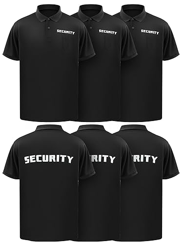 Toulite 6 Pcs Black Security Shirts for Men Security Guard Costume ...