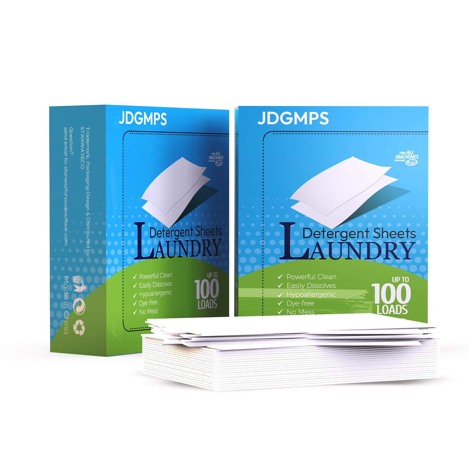 JDGMPS Eco Laundry Detergent Sheets Concentrated - 200Loads Plant based ...