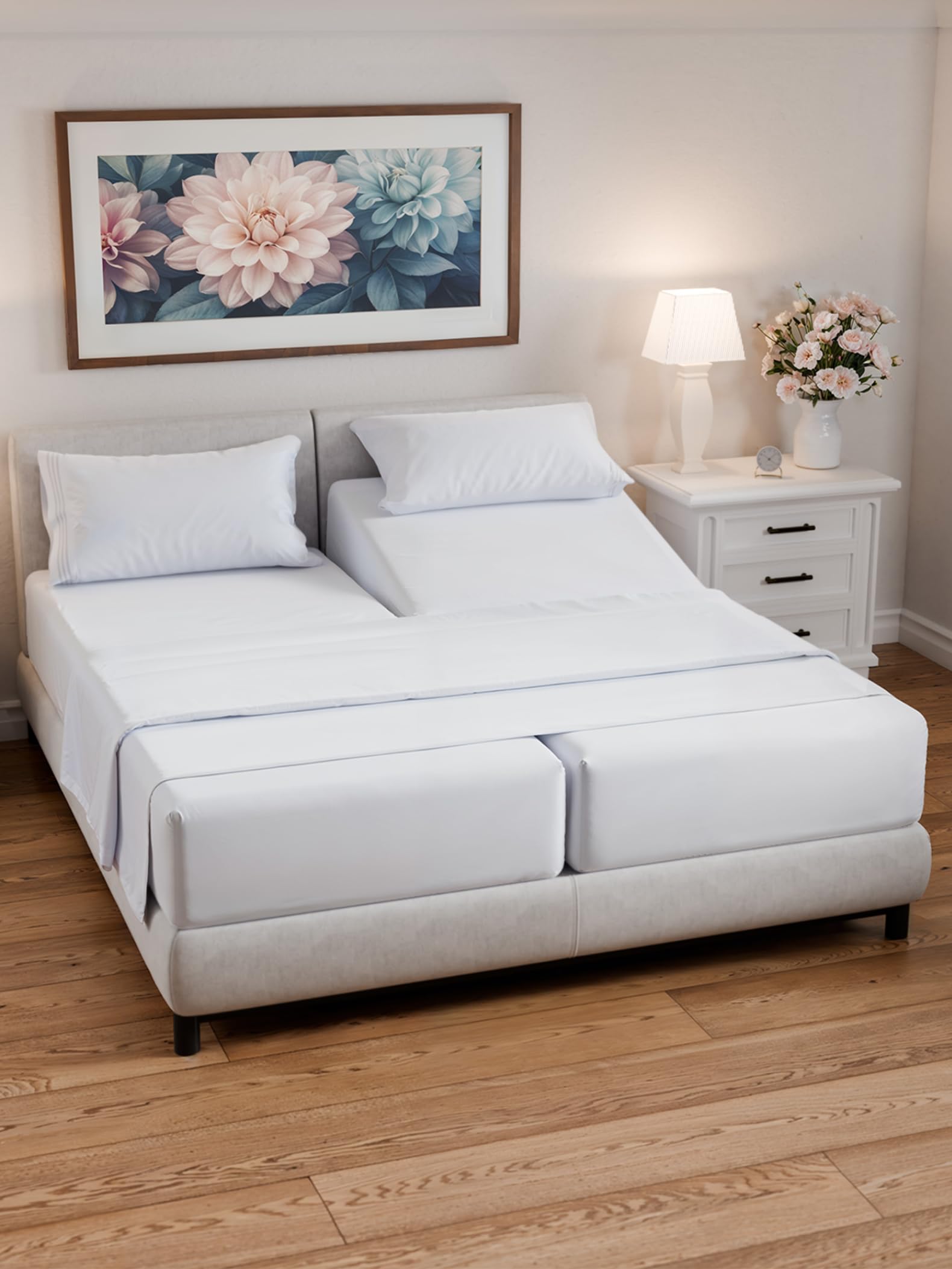 Split Queen Sheets - Easy-Fit, Wrinkle-Resistant, Designed for Split ...